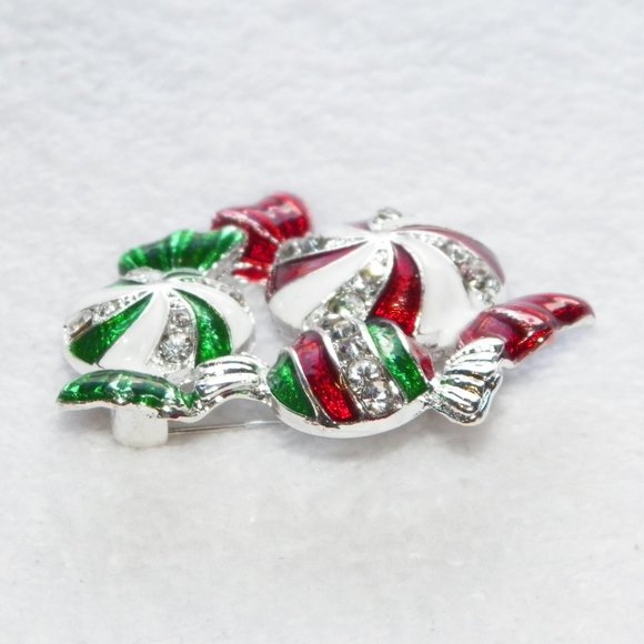 Amanda Lee Jewelry | Jewelry | Silver Peppermint Christmas Candy Pin ...